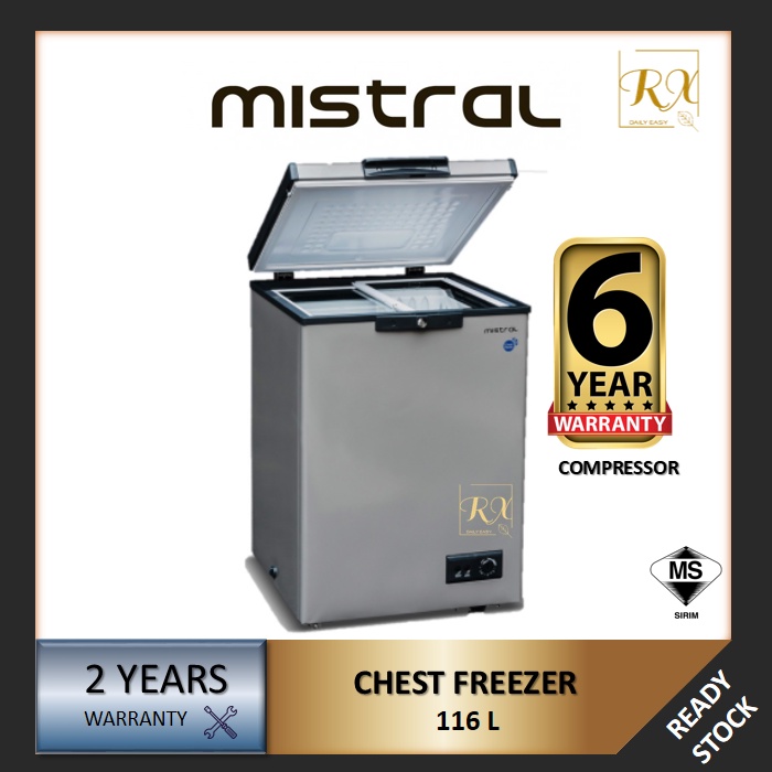 MISTRAL CHEST FREEZER 116 L MFZ116 6YEARS WARRANTY (GREY) | Shopee Malaysia