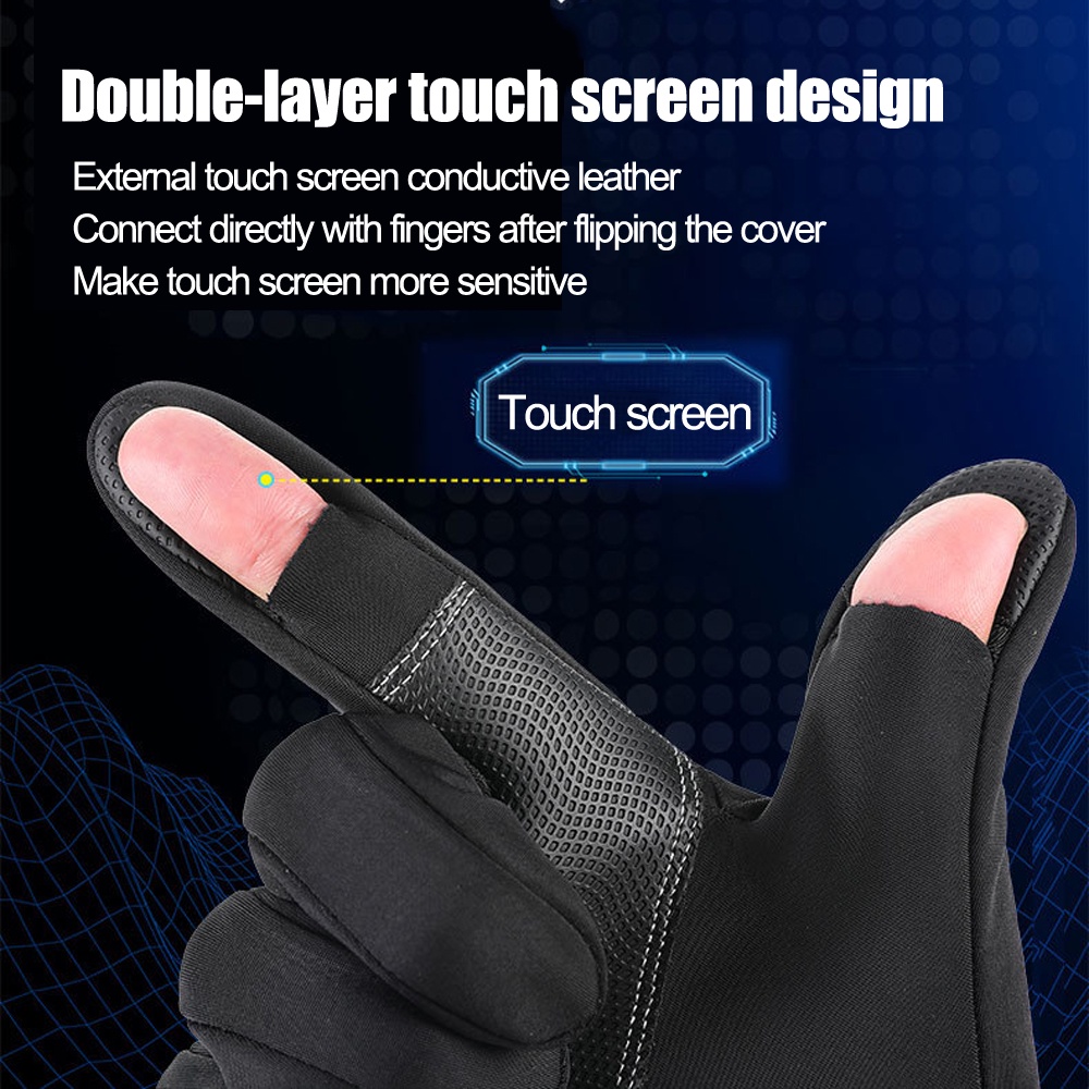 Newboler Men Women Winter Warm Gloves Waterproof Windproof 2 Finger ...