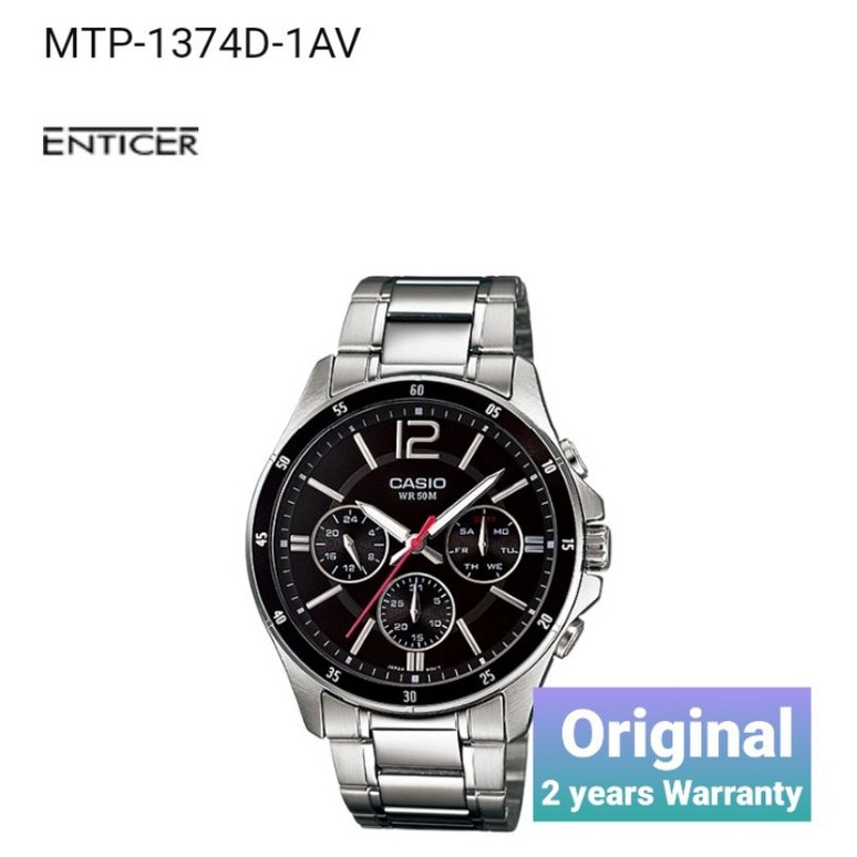Official Warranty Casio Men Watch MTP-1374D-1AV MTP-1374D-1A MTP-1374D ...