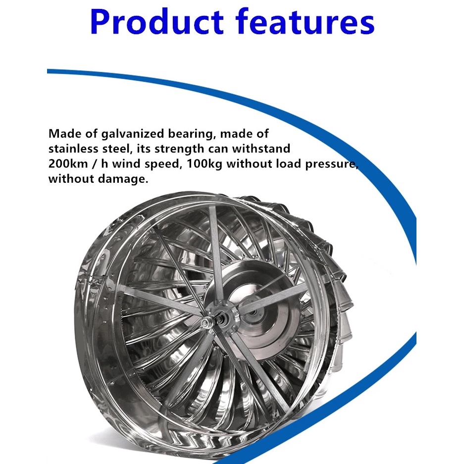 FW1043 US Stainless Steel 304 Wind Turbine Ventilator 24 Inch + Life Time Warranty (With ...