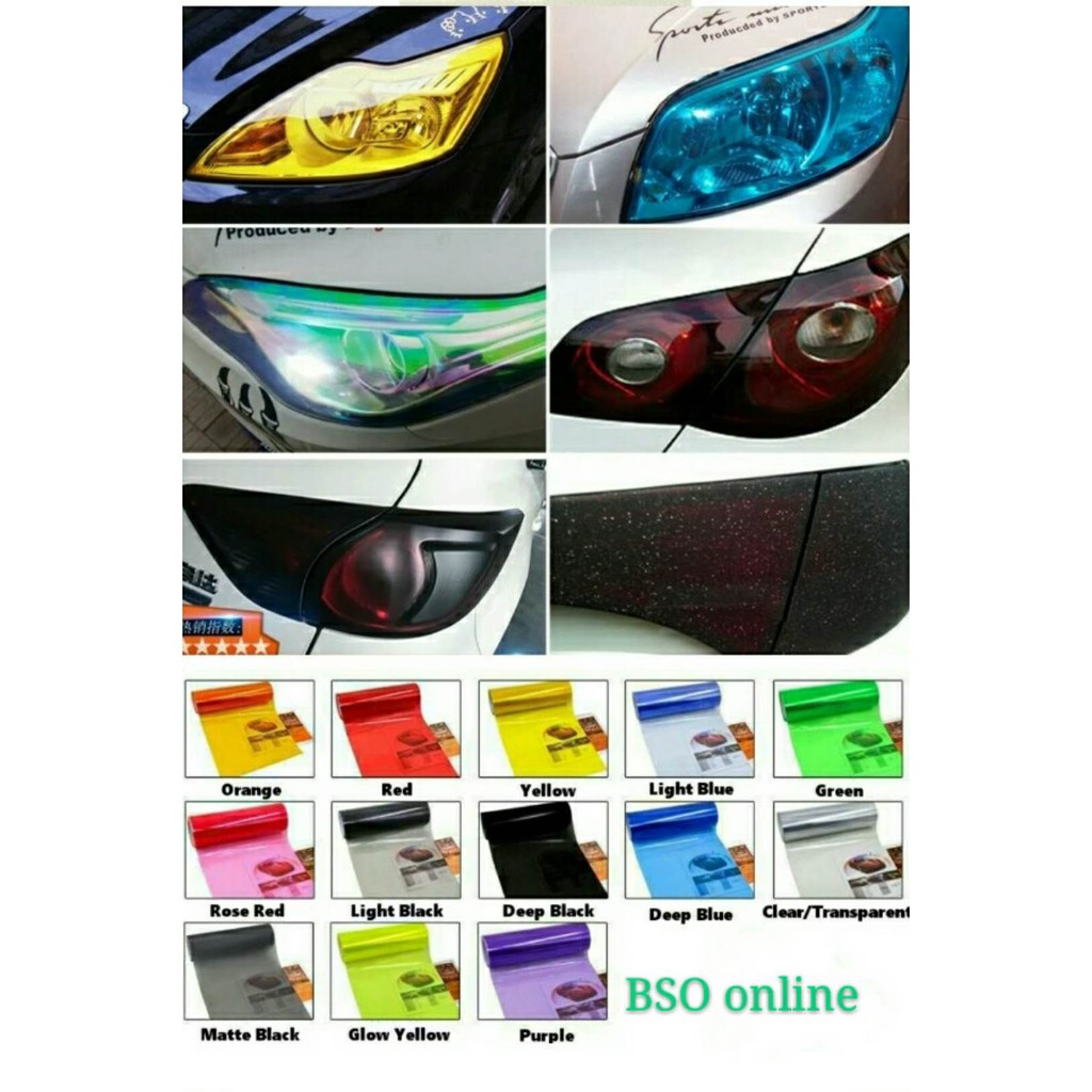 Car Headlamp Tint Headlight Fog light head lamp Tail Light Sticker ...