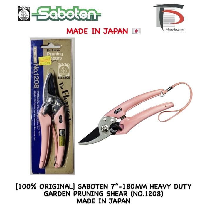 [100% ORIGINAL] SABOTEN 7”-180MM HEAVY DUTY GARDEN PRUNING SHEAR (NO ...