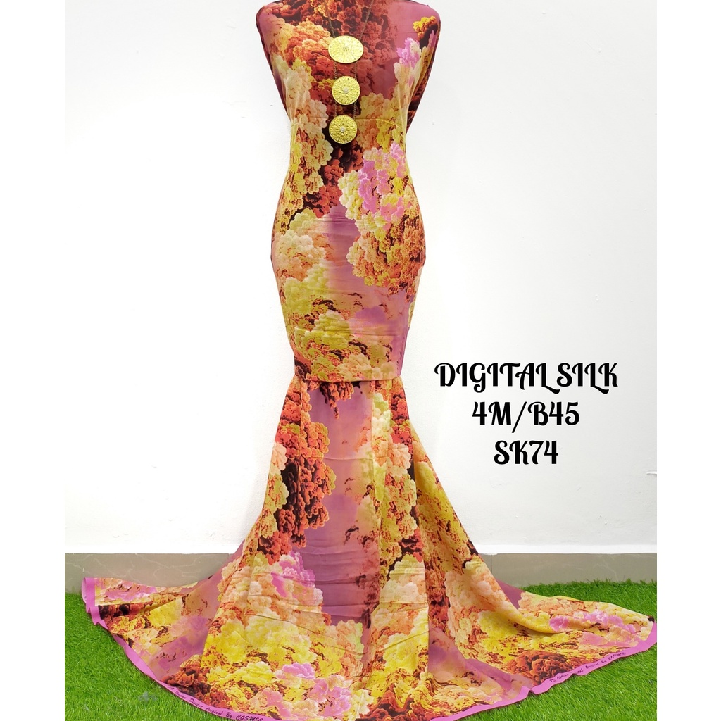 KAIN DIGITAL SILK(4 meter) | Shopee Malaysia