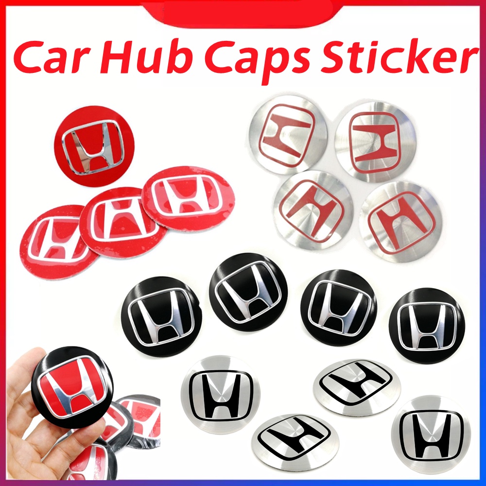 4Pcs 56mm HONDA Car Wheel Hub Cap Sticker Tire Cap Wheel Center Hub ...