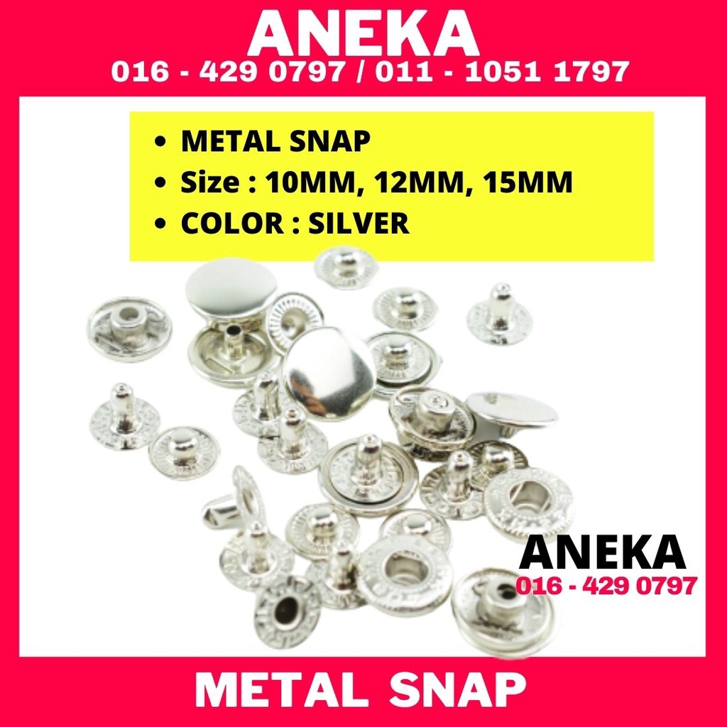 Aneka (100pcs) butang untuk mesin snap - metal ring snap | eyelet rivet ...