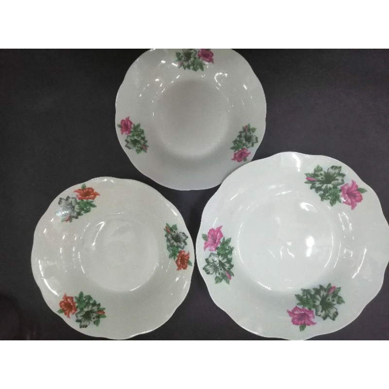Bunga Kangkung Plate & Bowl Classic Porcelain Vintage Flower/ Pinggan ...