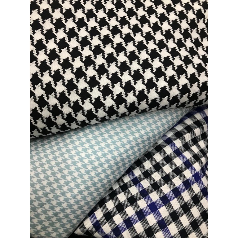 KATUN Houndstooth Motif Fabric Japanese Cotton Japan Design Semi Wool ...