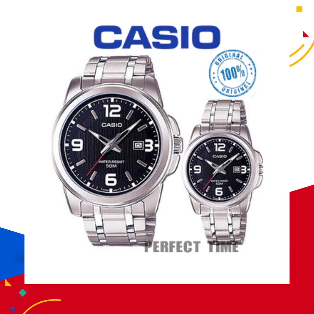 CASIO MTP-1314D-1A & LTP-1314D-1A COUPLE MEN WOMEN ANALOGUE WATCH (2 ...