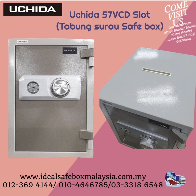 Peti besi Uchida Japan 56kg Kalis api siap Lubang tabung masjid ...