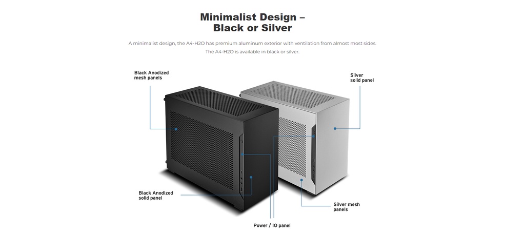 (AONE PLUS SS2) Lian Li A4-H20 Aluminum Mini-ITX Computer Case (PCIE 4. ...
