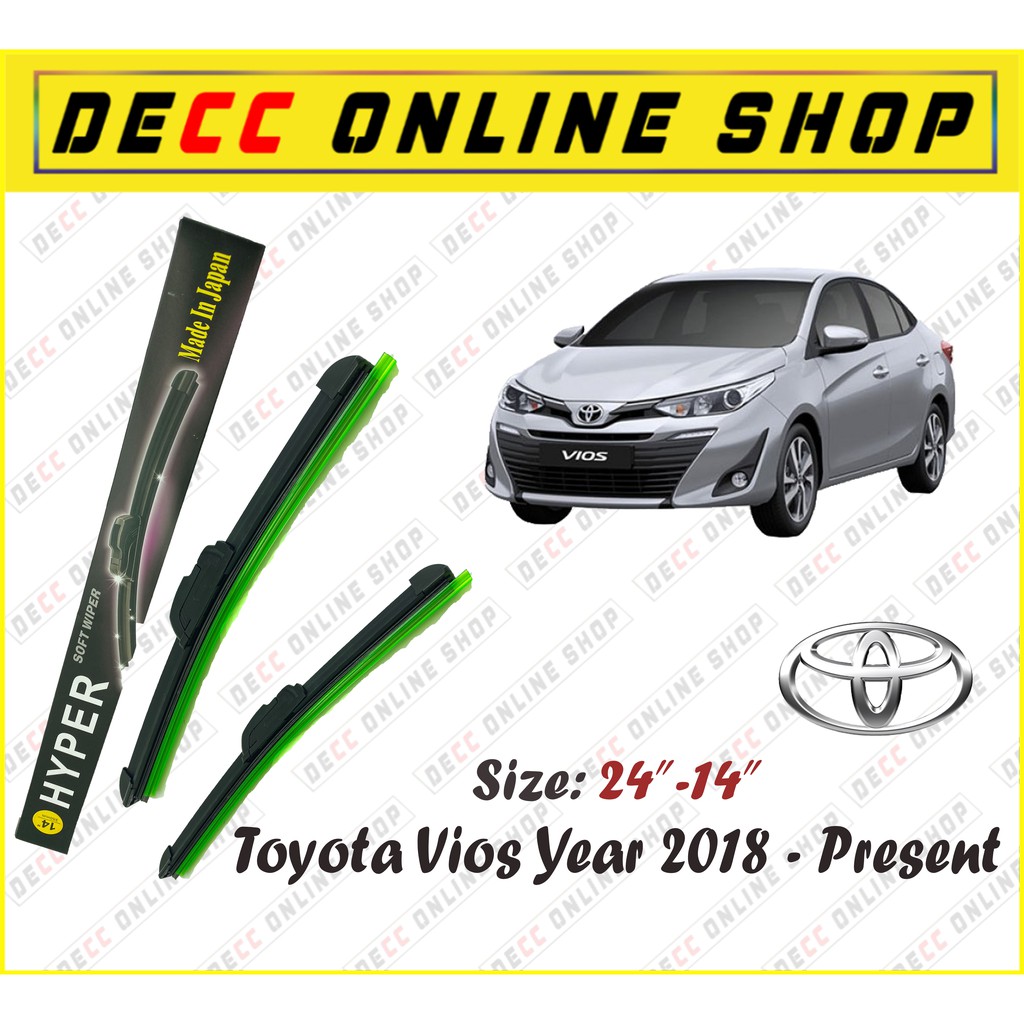 TOYOTA VIOS 2018 - PRESENT 🚘 HYPER SOFT WIPER [24"-14"] 🔥1 SET🔥 ...