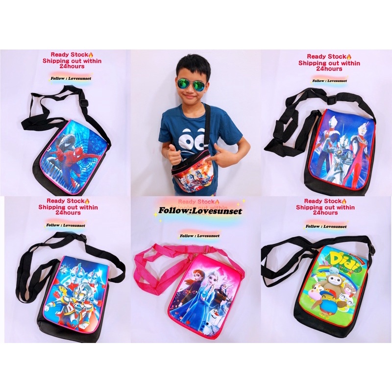 Kid Boy/Girl Sling Bag/ Beg Raya Budak Beg Budak Lelaki/Perempuan ...