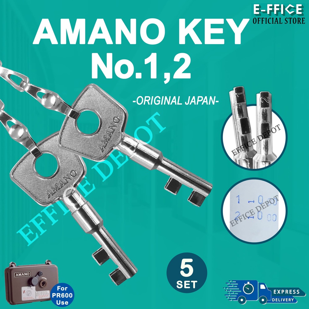 Effice Depot - ~2 KEYS=RM26~ AMANO KEY No.1,2 for Amano Kunci PR-600 12 ...