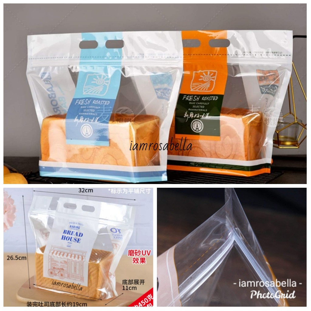 𝟓𝟎𝐩𝐜𝐬 Resealable Toast Bag 450g Loaf Bread Bag Bekas Plastik Roti ...