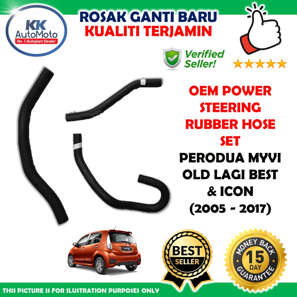 OEM Power Steering Rubber Hose Getah Set - Perodua Myvi Old Lagi Best ...