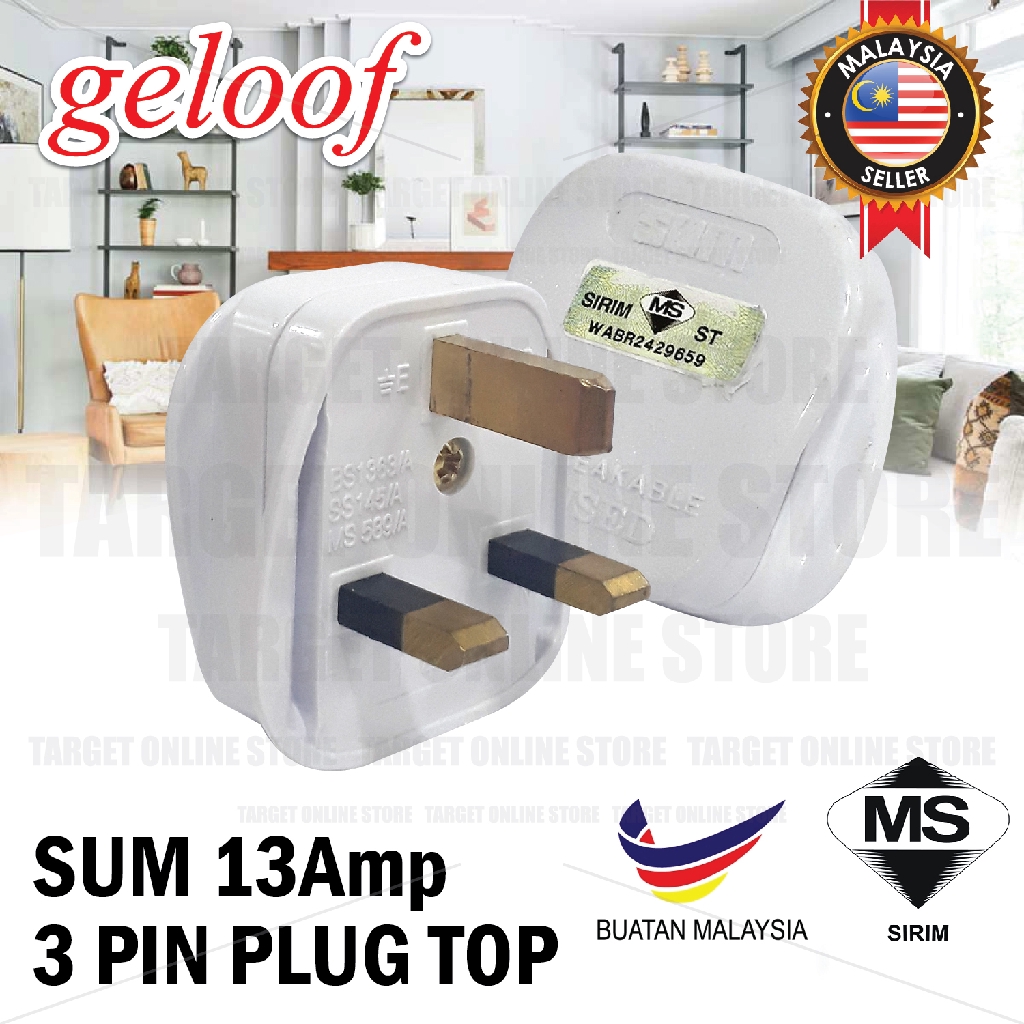 ORIGINAL SUM 13Amp Plug Top 3 Pin Electrical (SIRIM)/Plug 3 Pin ...