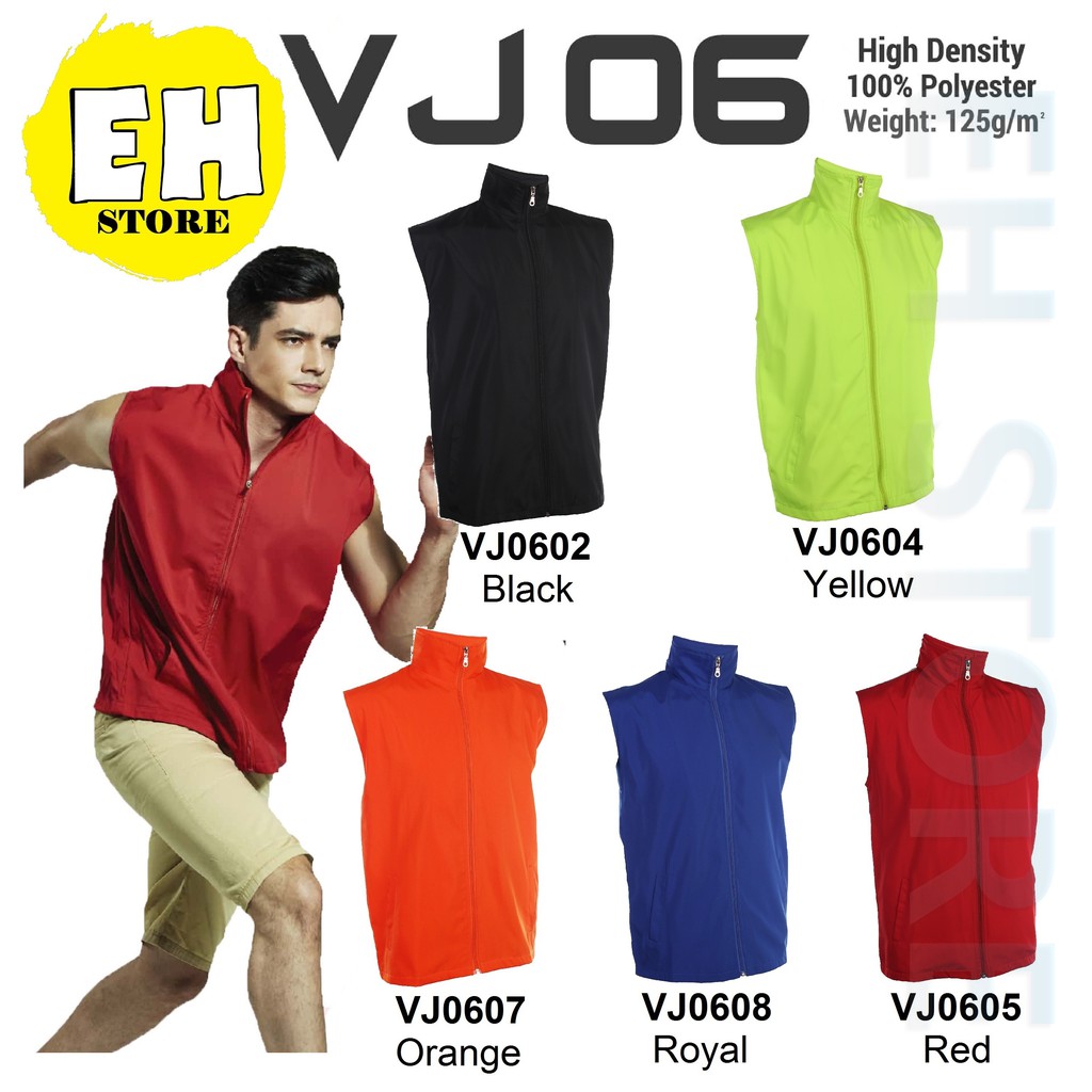 VJ06 Unisex Vest Jacket - Black / Neon Yellow / Red / Orange / Royal # ...