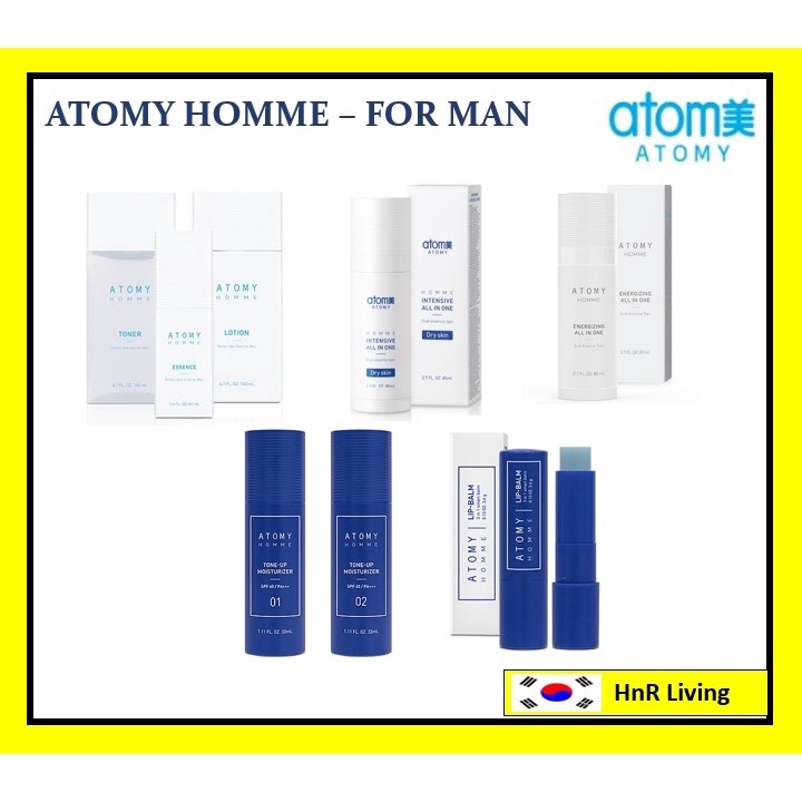 [ATOMY] HOMME SKINCARE FOR MEN -LIP BALM - TONE UP MOISTURIZER - LOTION ...
