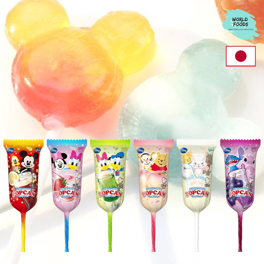 [NEW] Japan Disney Glico Popcan Lollipops Candy 1g 日本迪士尼版型棒棒糖 Japan ...