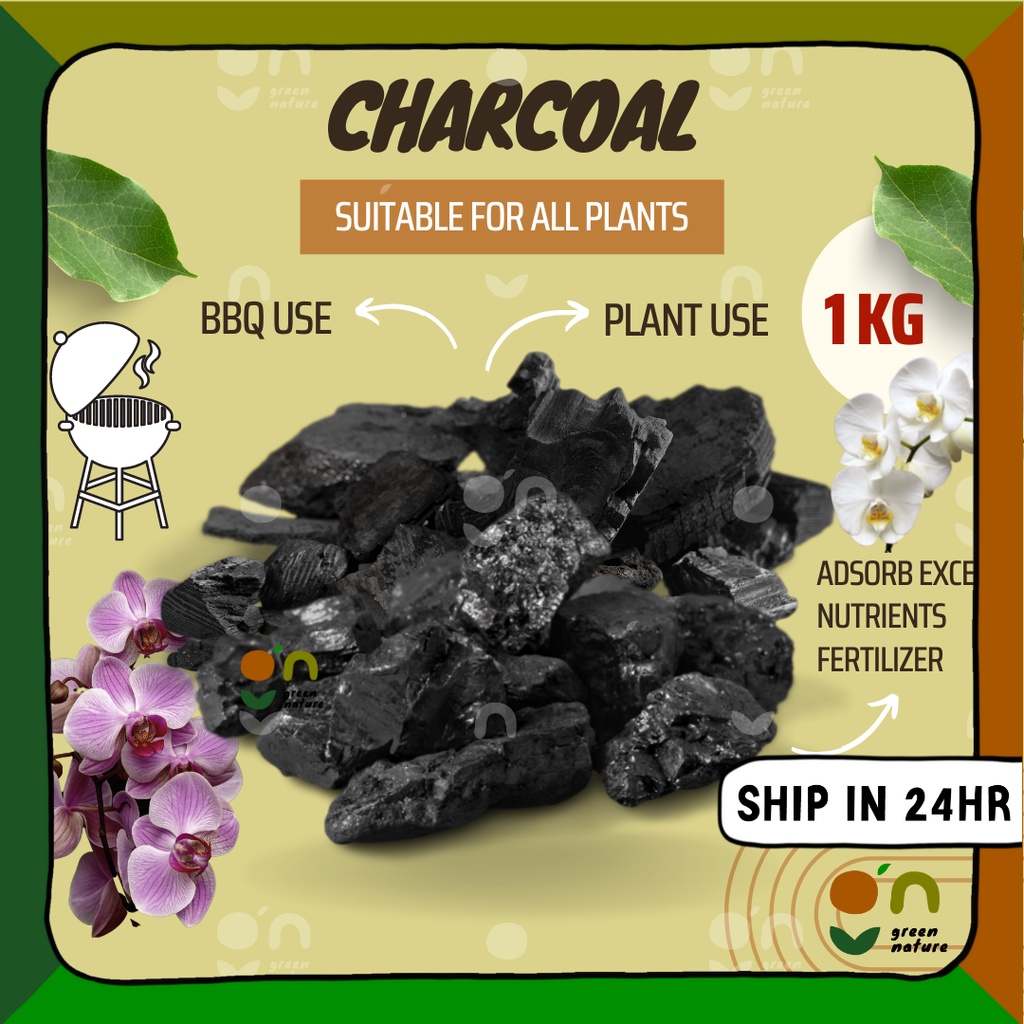 Charcoal Arang Orkid BBQ 1KG Horticultural Charcoal BBQ Arang Kayu Activated Carbon Charcoal ...