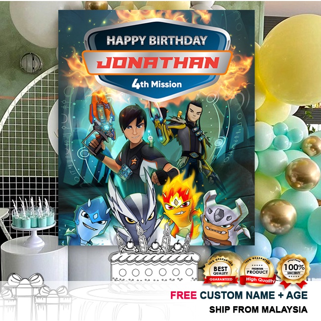 Birthday Banner / Birthday Backdrop / Hari Jadi - Slugterra | Shopee ...