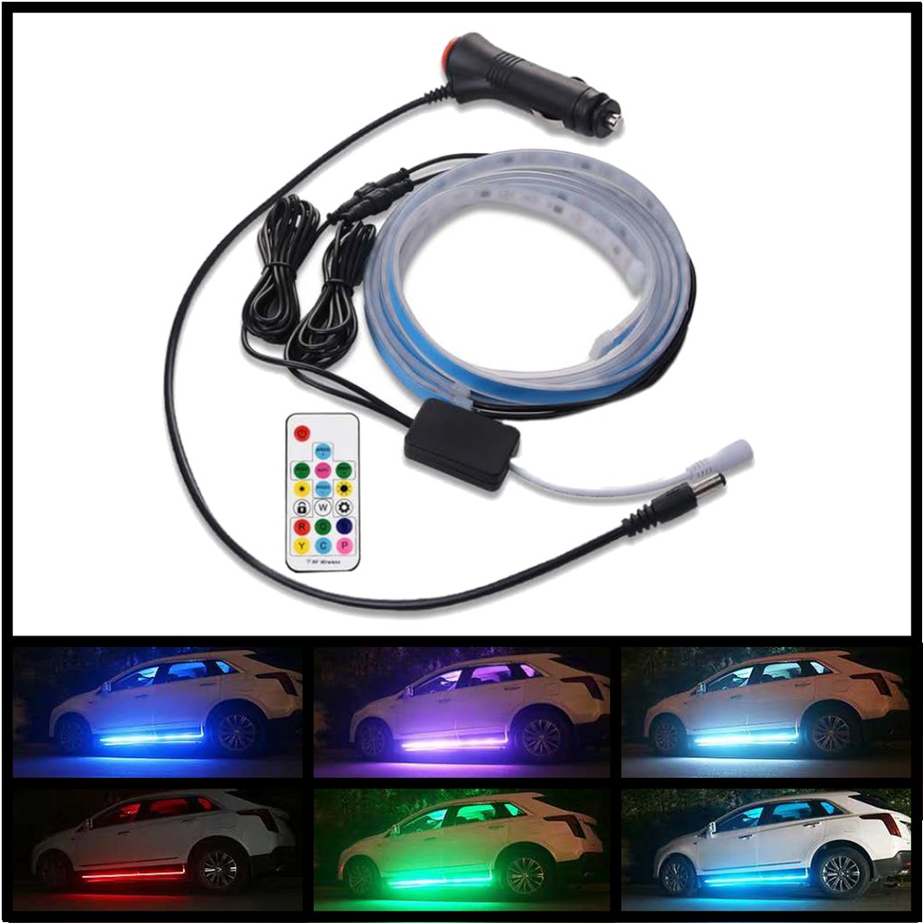 CAR LED SIDE DOOR NEON UNDERGLOW LIGHT STRIP DECORATIVE ATMOSPHERE ...