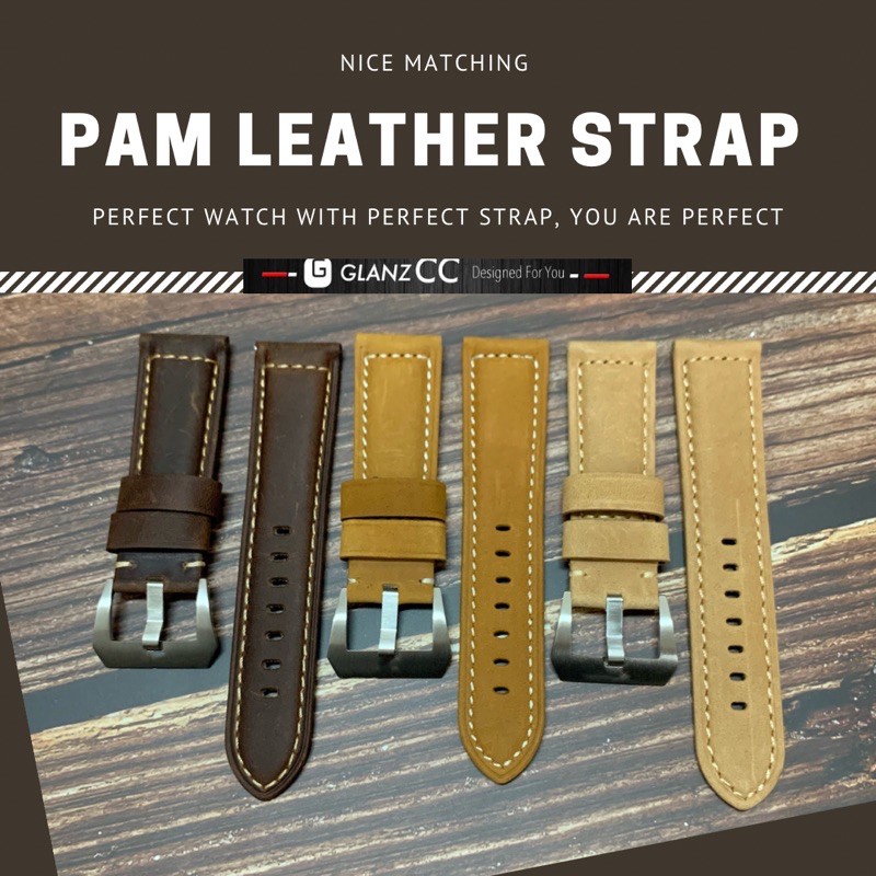 Pam Leather Strap Retro Design 24mm Tali Jam Kulit | Shopee Malaysia