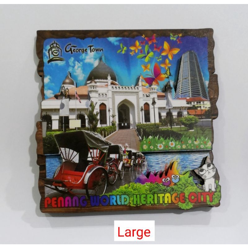 [W1] Penang & Kuala Lumpur, Malaysia Wooden Fridge Magnets. | Shopee ...