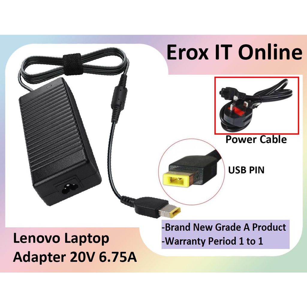 Lenovo Ideapad 20V 6.75A USB 135W Y520 700 700-15ISK Y50 Y50-70-40 T540p ADL135NDC2A 36200315 ...