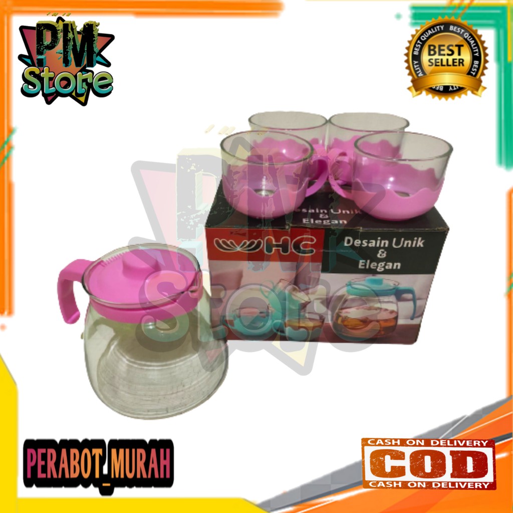 Tea POT SET Content 5 (1 Teapot & 4 Cups) | Shopee Malaysia