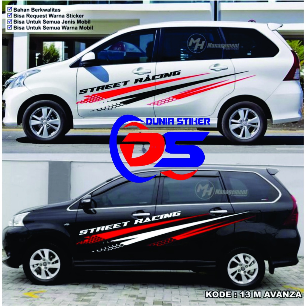 Cutting Sticker Avanza Xenia Sticker Striping STREET RACING Sticker Car ...