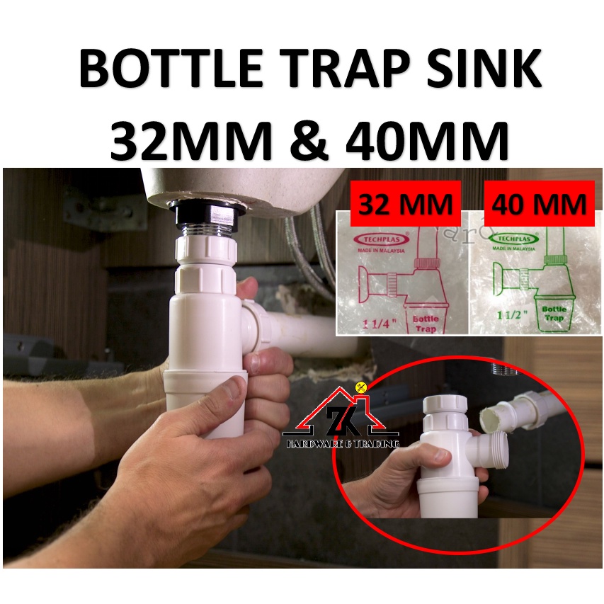 Plastic Bottle Trap Kitchen Sink Waste Botol Bawah Sink Dapur 40mm ...