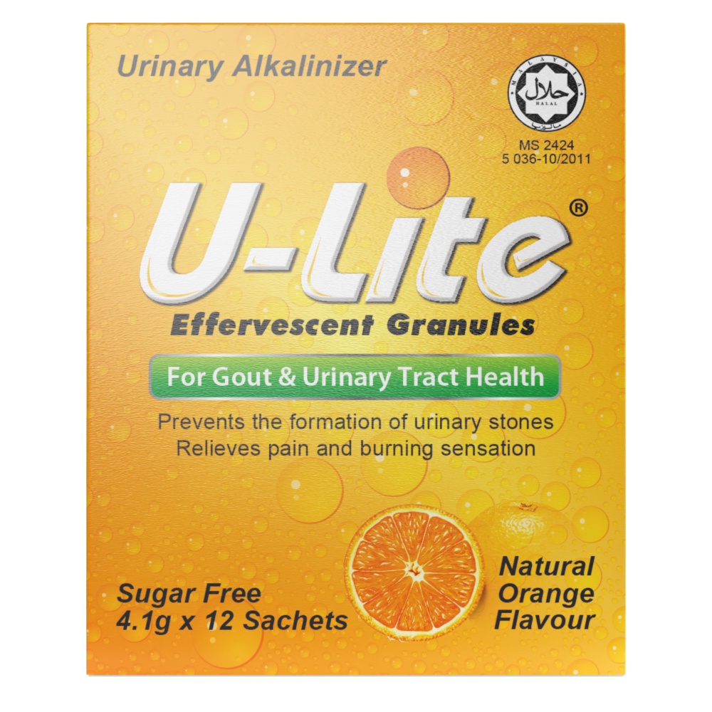 U-LITE Effervescent Granules Sachet For Gout, Uric Acid & Clear Urine ...