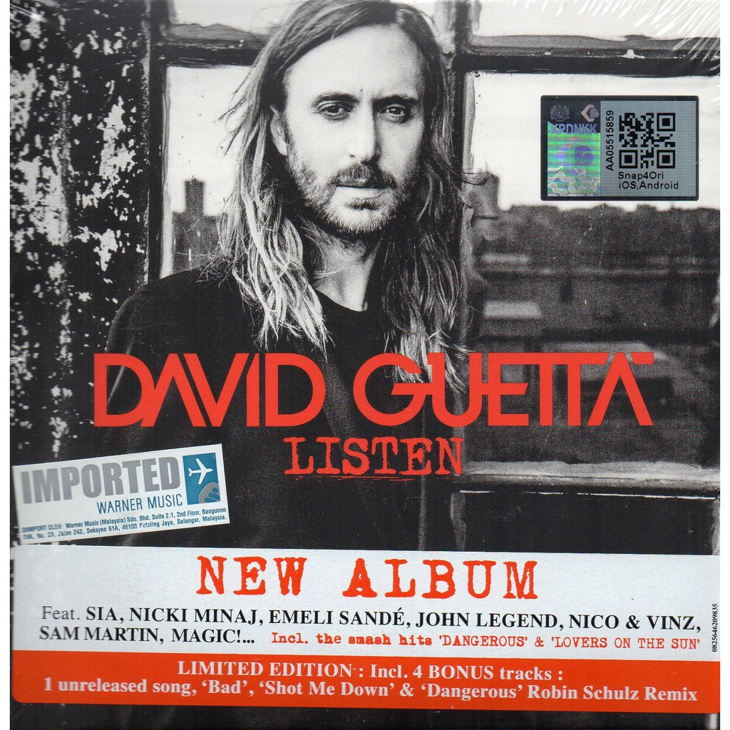 David Guetta - Listen ( Imported 2 CD ) | Shopee Malaysia David Guetta - Listen ( Imported 2 CD ) | Shopee Malaysia
