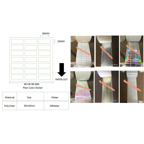 30mm x 10mm Waterproof Plain Color Sticker; Polyester PE Yupo Synthetic ...