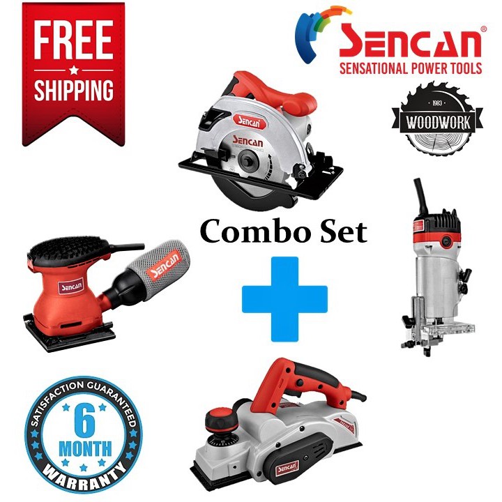 Sencan Combo Set (Circular Saw + Electric Planer + Trimmer + Orbital ...