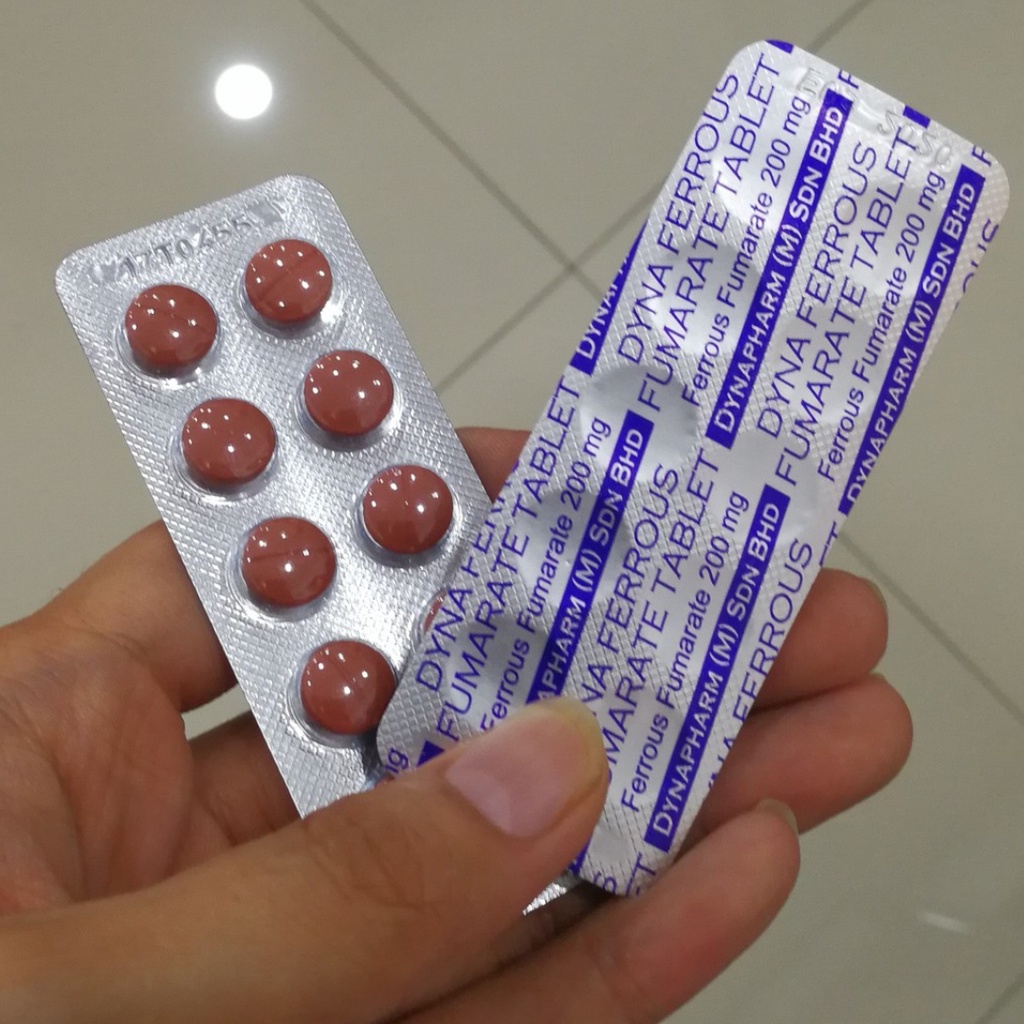 Tablet Dyna Ferrous Fumarate 200mg Iron (Zat Besi)/ Ubat Darah ...