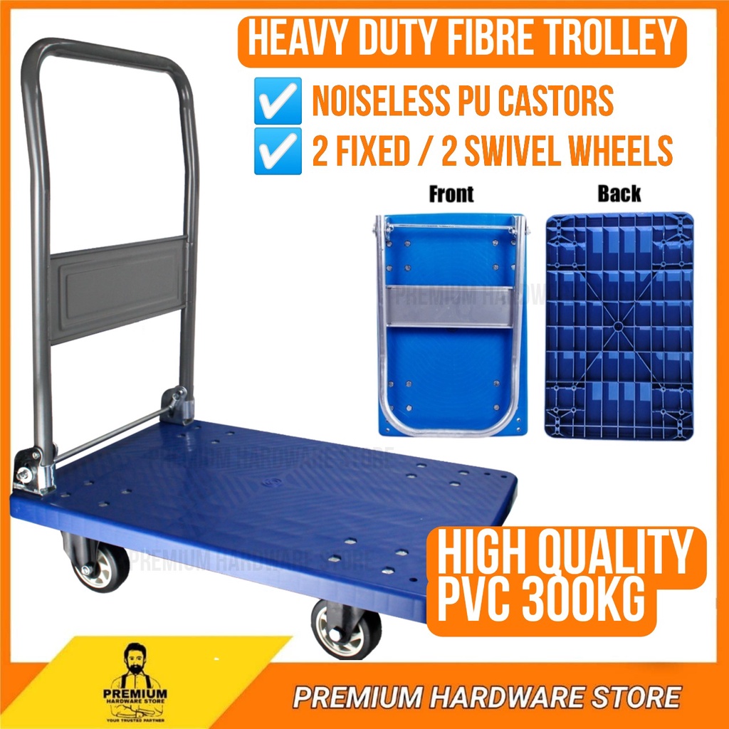 PREMIUM PVC Hand Truck Trolley 300KG Foldable Plastic Hand Truck Trolly ...