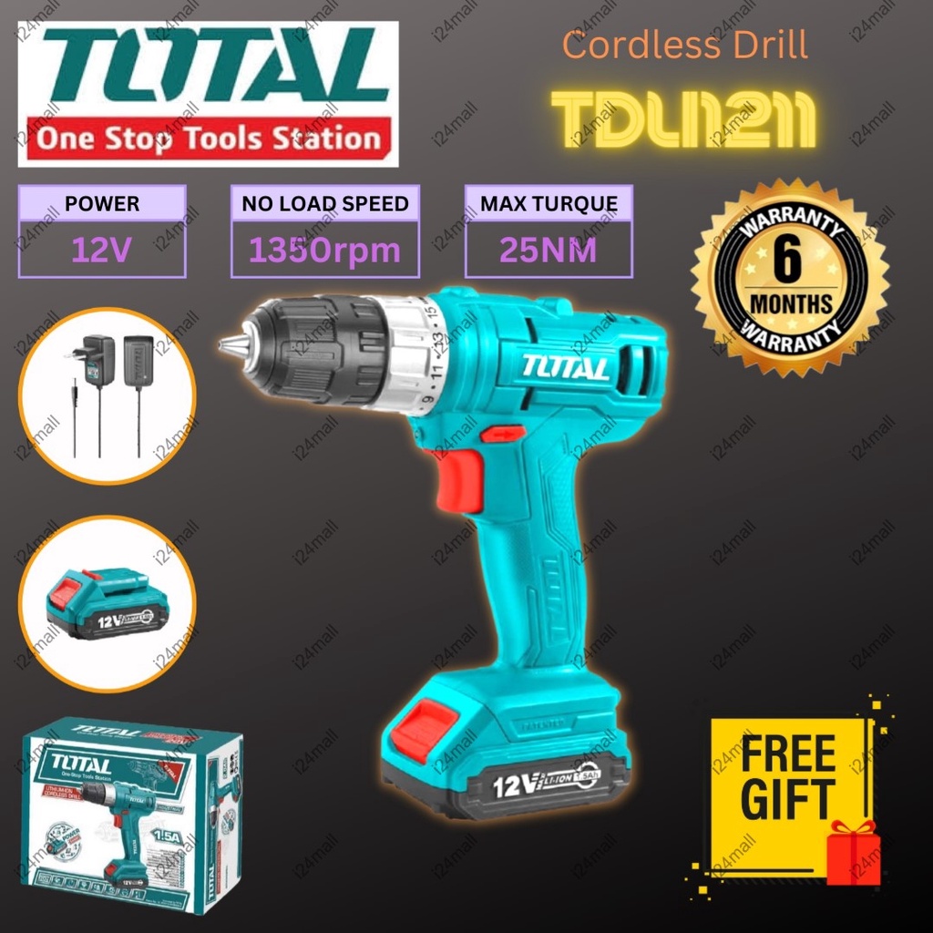 TOTAL 12V Li-ion Cordless Drill - TDLI1211 | Shopee Malaysia