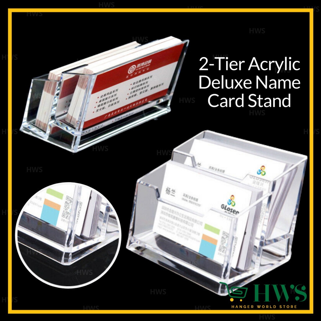 HWS ACRYLIC 1-TIER, 2-TIER & 3-TIER BUSINESS CARD BOX HOLDER / CLEAR ...