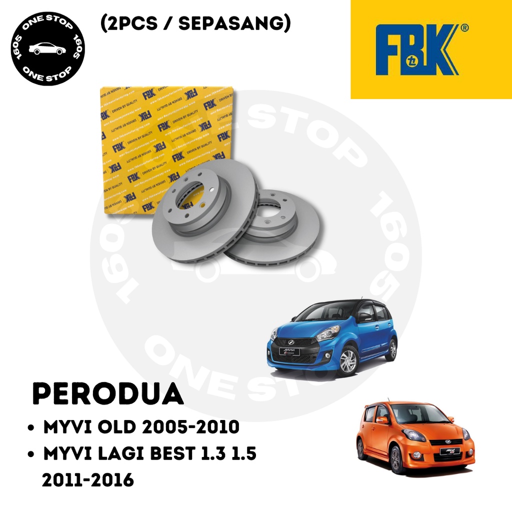 PERODUA MYVI OLD MYVI LAGI BEST 1.3 1.5 2005-2016 FBK DEPAN DISC ROTOR (2PCS) | Shopee Malaysia