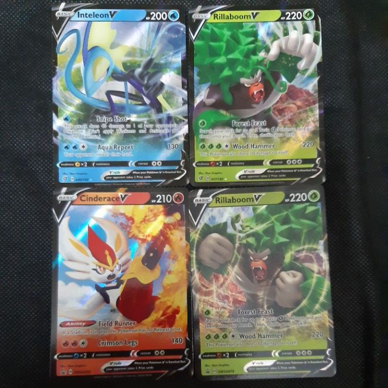 Pokemon Card TCG: Inteleon V / Rillaboom V / Cinderace V -Ultra Rare ...