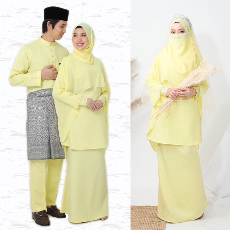Baju Nikah Kahwin . Sedondon Couple Raya . Cape Ratu Arab Kurung Moden ...