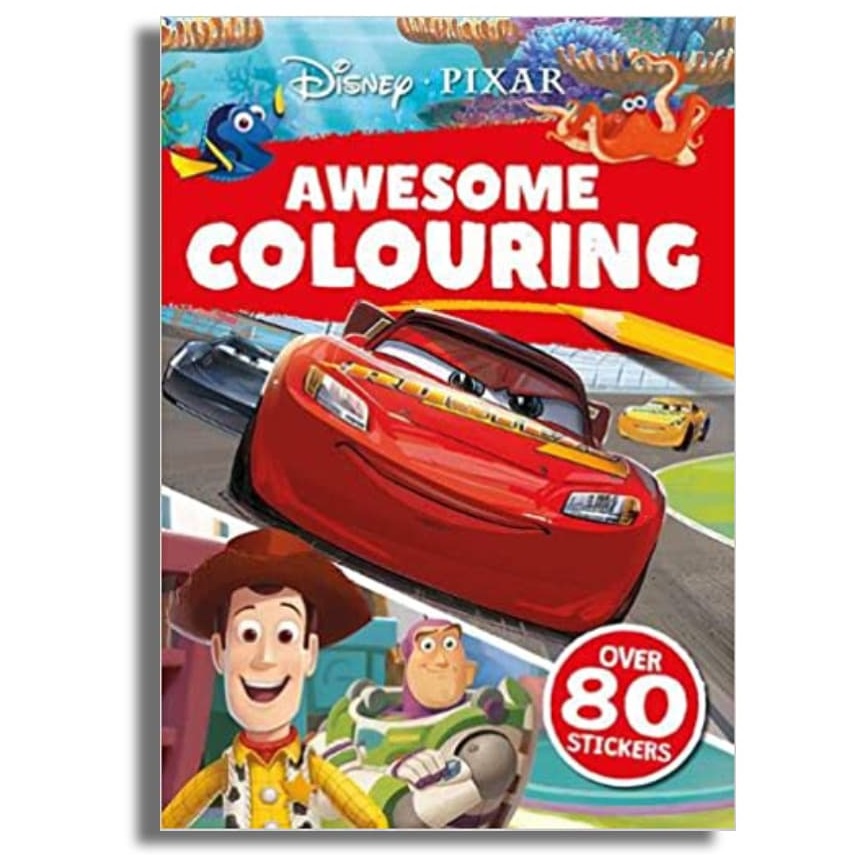 Disney Pixar Mixed Movie Awesome Coloring Book with Over 80 Stickers ...
