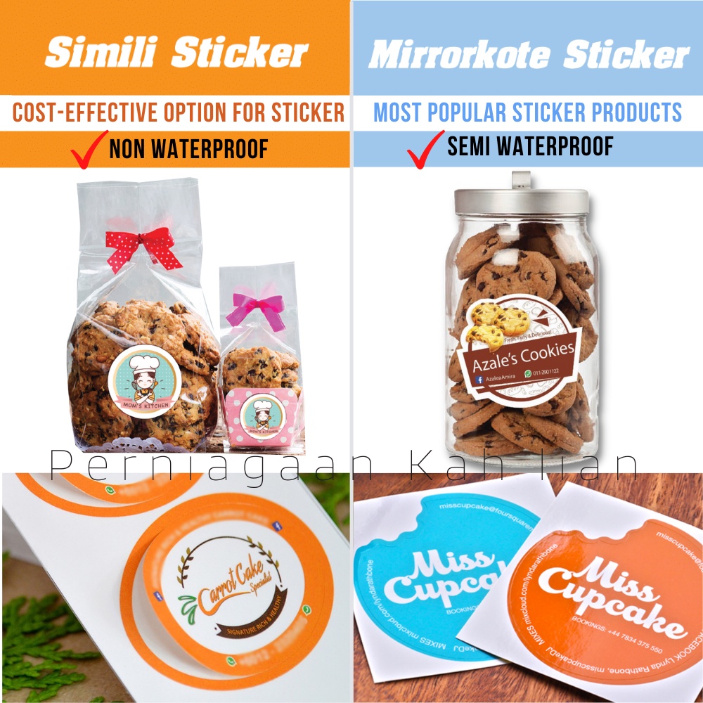 Custom Made Simili Sticker Mirrorkote Sticker Labels / Own Design Logo ...