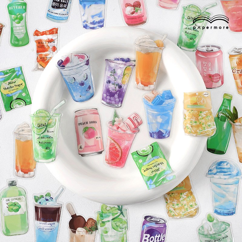 10 Pcs Cute Summer Juice Stickers Kawaii Drink Stickers for Teens Girls ...