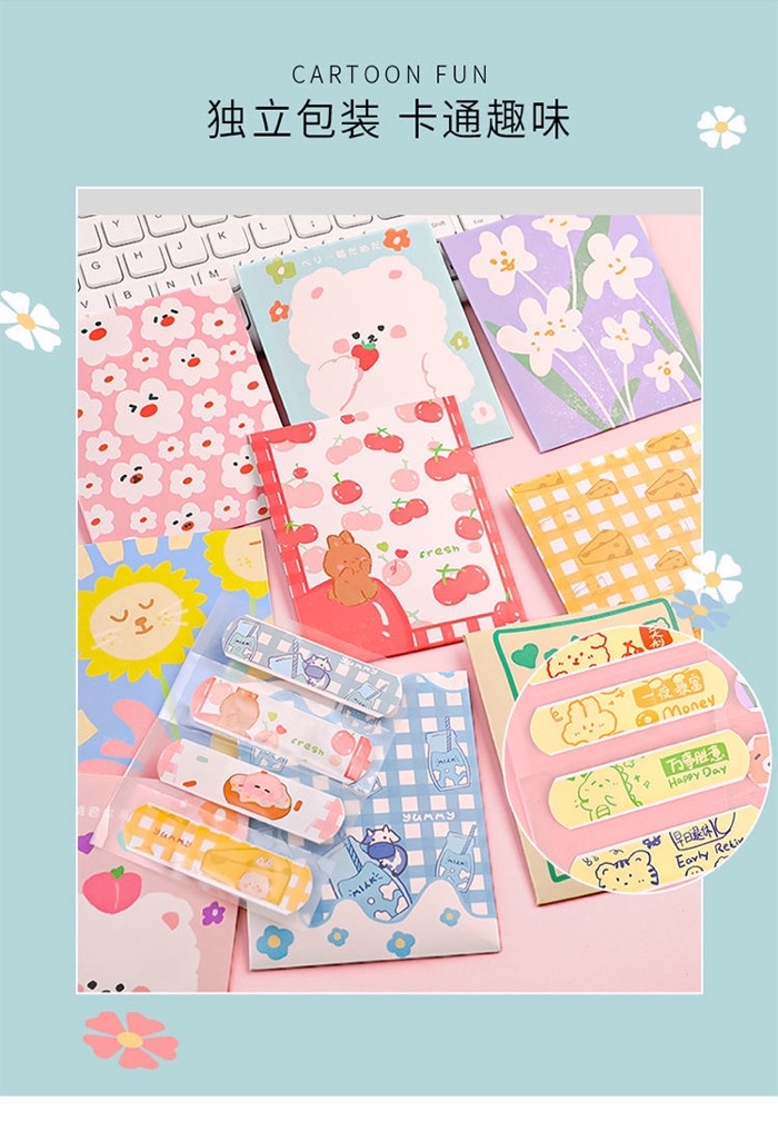 Cute Waterproof Plaster Comel Emergency Aids Tape Breathable Cartoon ...