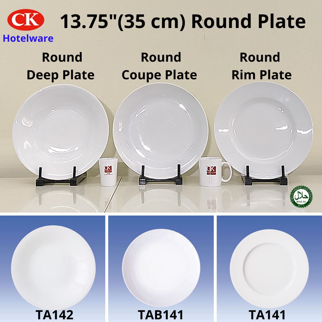 CK Porcelain, 35 cm Round Plate / Deep Plate / Coupe Plate / Flat Plate / Lou Sang - Yee Sang ...