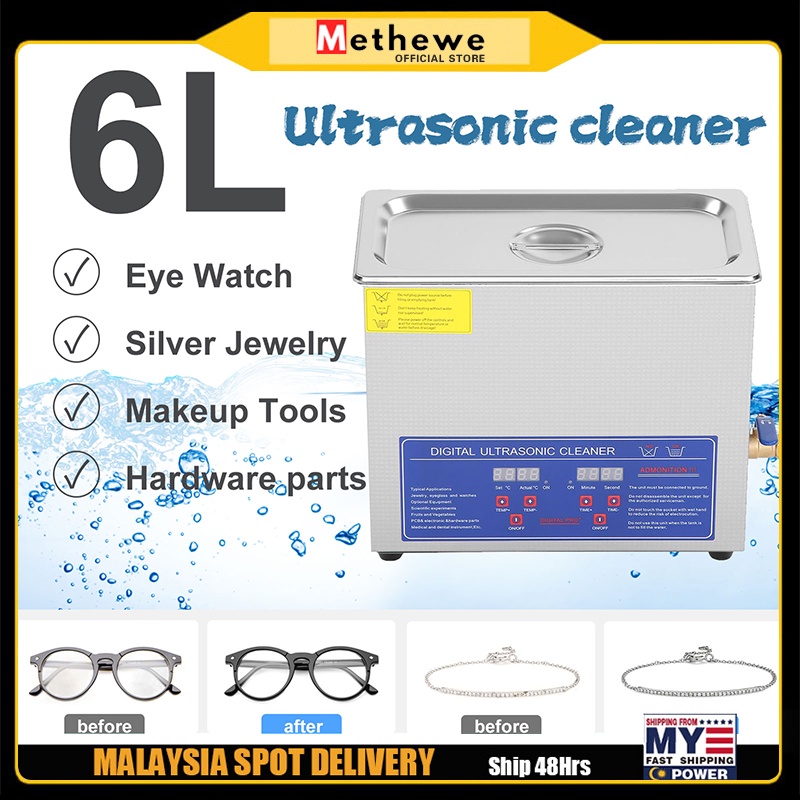 🇲🇾 Ultrasonic Cleaner 6L Home Industrial Dual Cleaning Machine Care ...