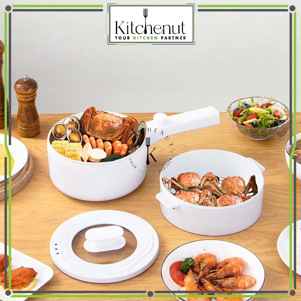 Kitchenut 1.5Litre Non-Stick Long Handle Electric Mini Cooking Hot Pot ...